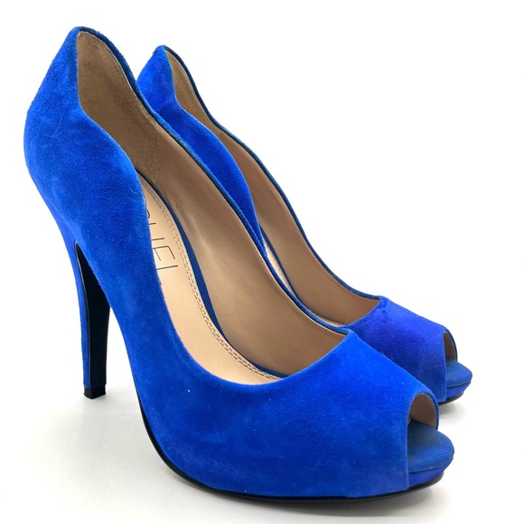 RACHEL Rachel Roy | Shoes | Rachel Roy Peeptoes Pumps Blue Suede 7 ...